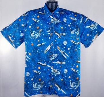 Space and Rocket Ship themed Hawaiian Shirts