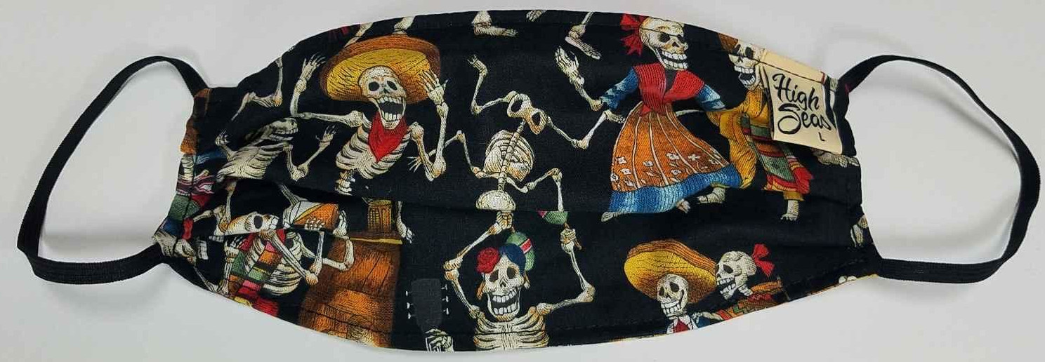Day of the Dead Face Mask Made in USA of 100% Cotton