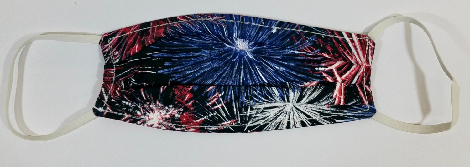 Fireworks Patriotic Safety Mask 100% Cotton Made in USA