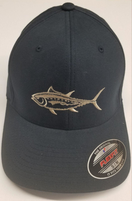 Embroidered Tuna Navy Brushed Cotton Flex-fit Hat