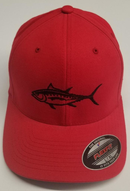 Embroidered Tuna Red Brushed Cotton Flex-fit Hat