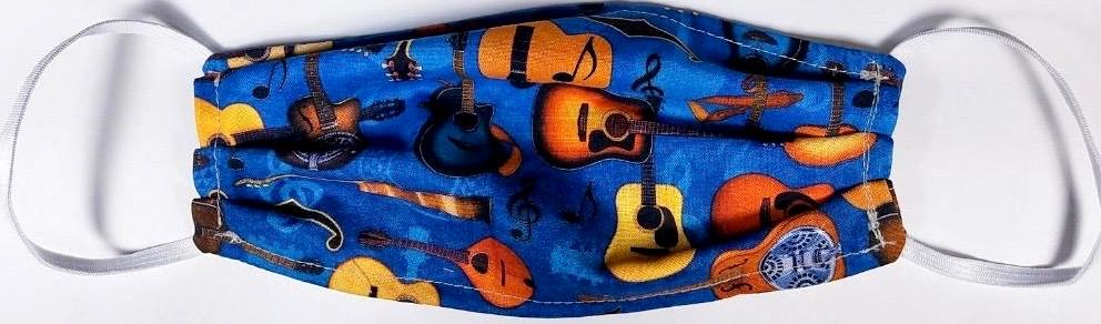 Guitar Themed Face Mask Made in USA of 100% Cotton