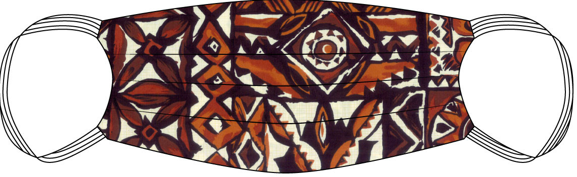 Brown Hawaiian Tapa Aloha Safety Mask 100% Cotton Made in USA