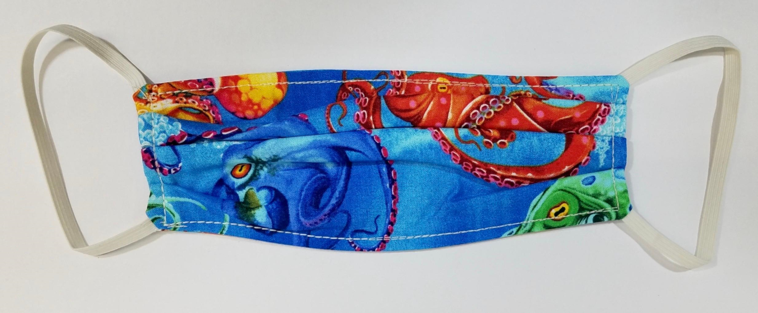 Octopus themed Face Mask Made in USA of 100% Cotton