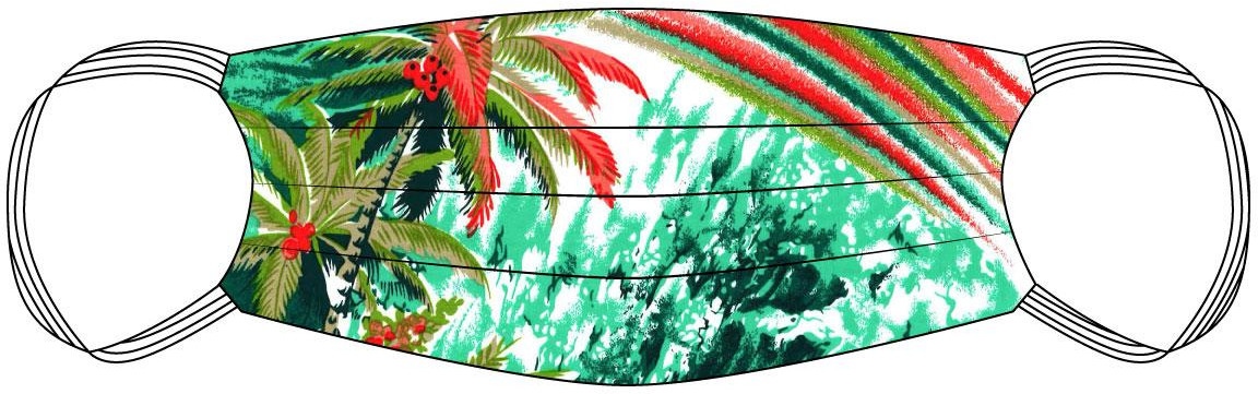 VintageAloha Print Face Mask Made in USA of 100% Cotton