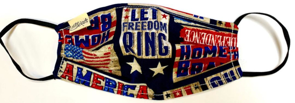 Patriotic Signs Face Mask 100% Cotton Made in USA