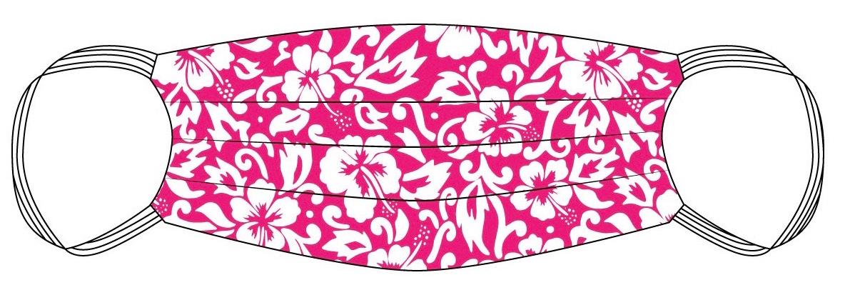 Pink Hibiscus Aloha Safety Mask 100% Cotton Made in USA