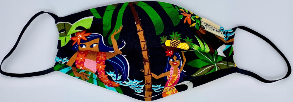 Hula Girl Face Mask 100% Cotton Made in USA