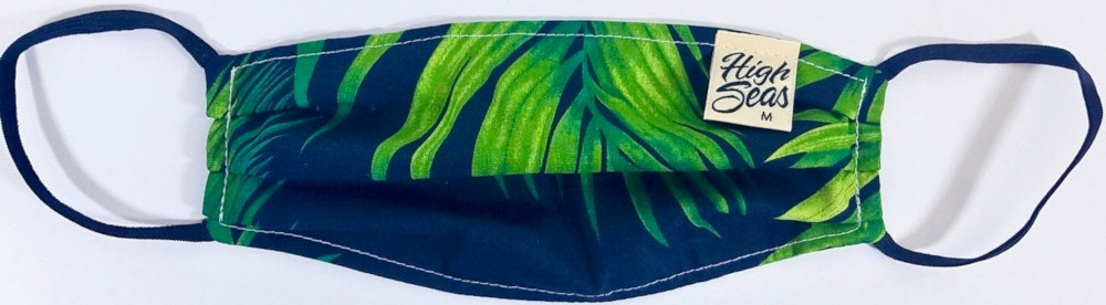 Palm Leaves Hawaiian print Face Mask 100% Cotton Made in USA