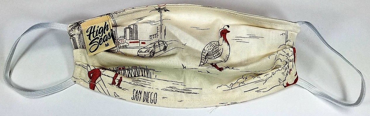 Vintage California Face Mask 100% Cotton Made in USA