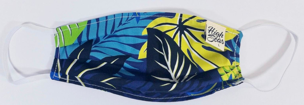 Palm Leaves classic Hawaiian print Face Mask 100% Cotton Made in USA